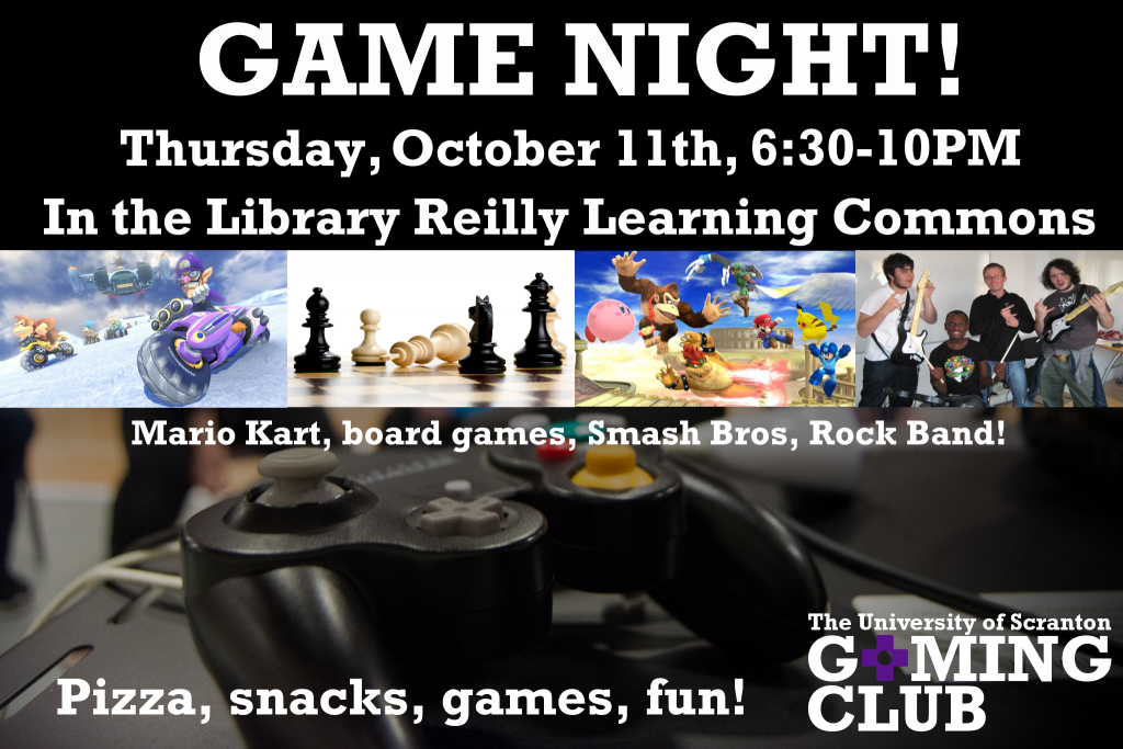 Game Night on October 11th! – UofSLibrary News